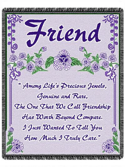 Best Friends and Secret Pal, 100% cotton throws, throw blankets ...