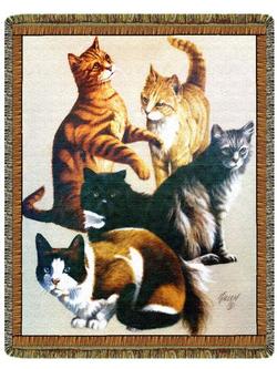 Cindy's Throws carries an awesome collection of 100% cotton cat throws ...